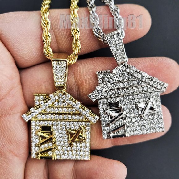 Accessories | Iced Hip Hop Jewelry Trap House Bling Pendant 4mm 24 Rope ...